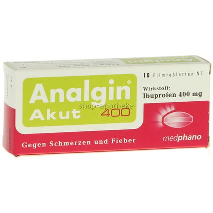 Analgin akut 400 Filmtabl. 10 St - Shop Apotheke