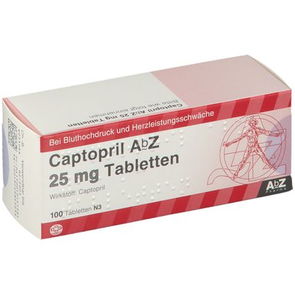 Captopril AbZ 25Mg 100 St mit dem E-Rezept kaufen - Shop Apotheke