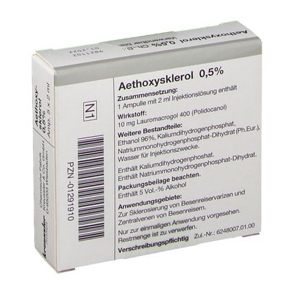 Aethoxysklerol® 0,5 % 5x2 ml mit dem E-Rezept kaufen - Shop Apotheke