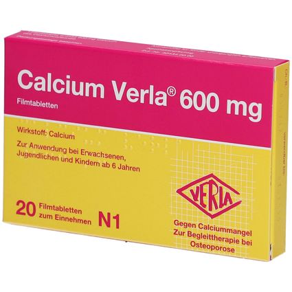 Calcium Verla® 600 mg Filmtabletten 20 St - Shop Apotheke
