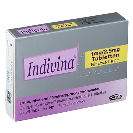Indivina® 1 mg/2,5 mg 3x28 St mit dem E-Rezept kaufen - Shop Apotheke