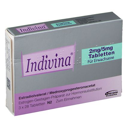 Indivina® 2 mg/5 mg. 3x28 St mit dem E-Rezept kaufen - Shop Apotheke