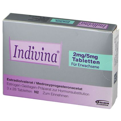 Indivina® 2 mg/5 mg. 3x28 St mit dem E-Rezept kaufen - Shop Apotheke