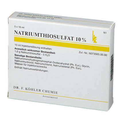 NATRIUMTHIOSULFAT 10 % 5x10 ml mit dem E-Rezept kaufen - Shop Apotheke