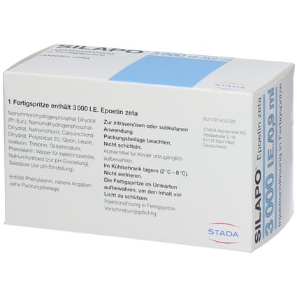 Silapo® 3.000 I.E./0,9 ml Fertigspritzen 6x1 St mit dem E-Rezept kaufen ...