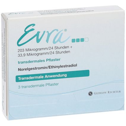 Evra® 203 µg/24 Stunden + 33,9 µg/24 Stunden 3 St mit dem E-Rezept ...