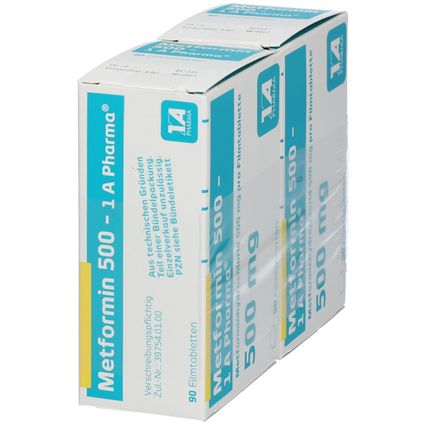 Metformin 500-1A Pharma® 180 St mit dem E-Rezept kaufen - Shop Apotheke