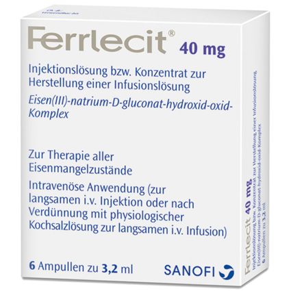 Ferrlecit® 40 mg 6x3,2 ml mit dem E-Rezept kaufen - Shop Apotheke