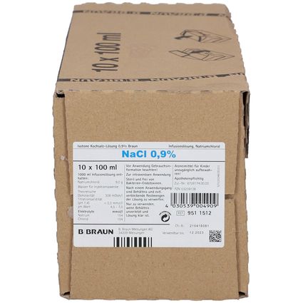 Isotone Kochsalz-Lösung 0,9 % Braun Glasflasche 10x100 ml - Shop Apotheke