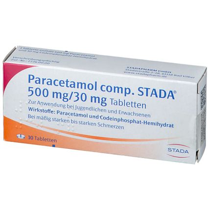 Paracetamol comp. STADA® 500 mg/30 mg 10 St mit dem E-Rezept kaufen ...