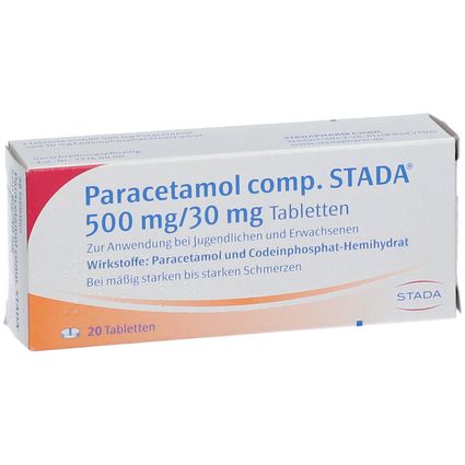 Paracetamol comp. STADA® 500 mg/30 mg 20 St mit dem E-Rezept kaufen ...