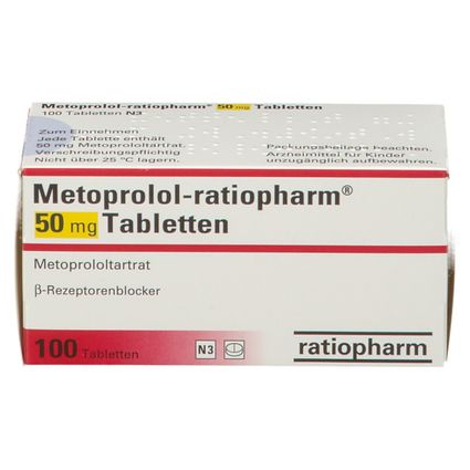 Metoprolol-ratiopharm® 50 mg 100 St mit dem E-Rezept kaufen - Shop Apotheke