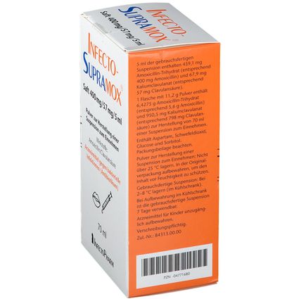 InfectoSupramox® 400 mg/57 mg/5 ml 70 ml mit dem E-Rezept kaufen - Shop ...