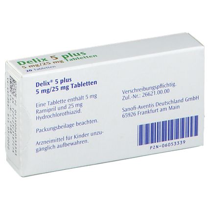 Delix® 5 mg plus Tabletten 20 St mit dem E-Rezept kaufen - Shop Apotheke