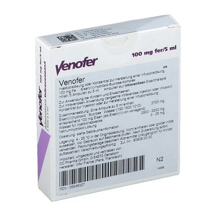 Venofer 100 mg Fe/5 ml 5x5 ml mit dem E-Rezept kaufen - Shop Apotheke