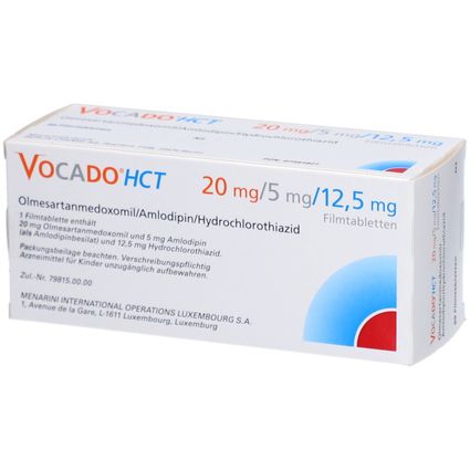 Vocado®HCT 20 mg/5 mg/12,5 mg 98 St mit dem E-Rezept kaufen - Shop Apotheke