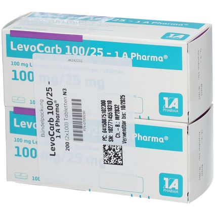 Levocarb 100/25 1A Pharma® 200 St mit dem E-Rezept kaufen - Shop Apotheke