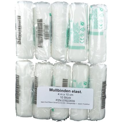 MULLBINDEN 10 cm x 4 m elastisch 10 St - Shop Apotheke