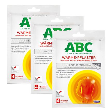 Hansaplast ABC® Wärme-Pflaster mit Sensitiv-Vlies 14 x 10 cm 3x4 St ...