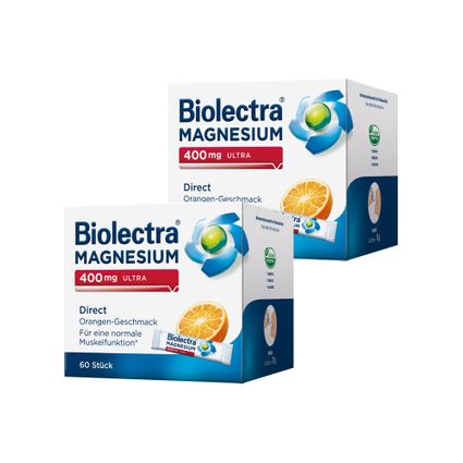 Biolectra® Magnesium ultra Direct 400 mg Orange 2x60 St - Shop Apotheke
