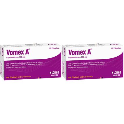 Vomex A® 150 mg 2x10 St - Shop Apotheke