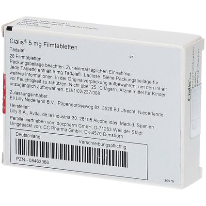 Cialis 5 mg 28 St mit dem E-Rezept kaufen - Shop Apotheke