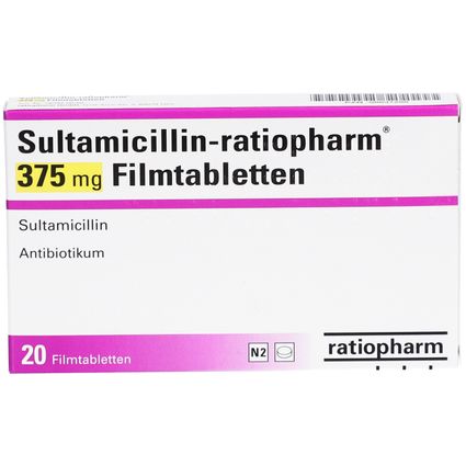 Sultamicillin-ratiopharm® 375 mg 20 St mit dem E-Rezept kaufen - Shop ...