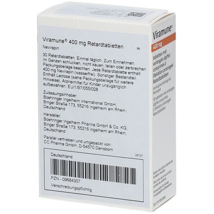 Viramune® 400 mg 30 St mit dem E-Rezept kaufen - Shop Apotheke