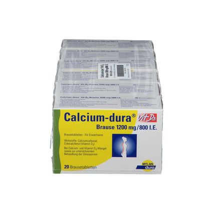 Calcium-dura® Vit D3 Brause 1200 mg/800 I.E. Brausetabletten 120 St ...