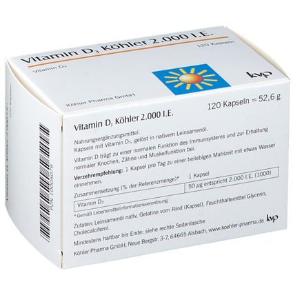 Vitamin D3 Köhler 2000 IE Kapseln 120 St - Shop Apotheke