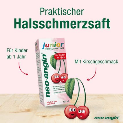 neo-angin junior Halsschmerzsaft mit leckerem Kirschgeschmack für ...
