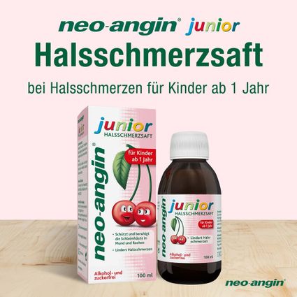 neo-angin junior Halsschmerzsaft mit leckerem Kirschgeschmack für ...