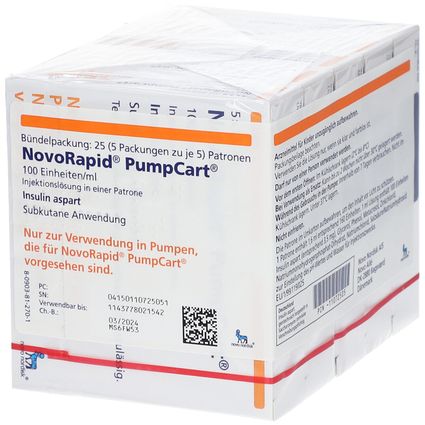 NovoRapid® PumpCart® 100 Einheiten/ml 5x5x1,6 ml mit dem E-Rezept ...