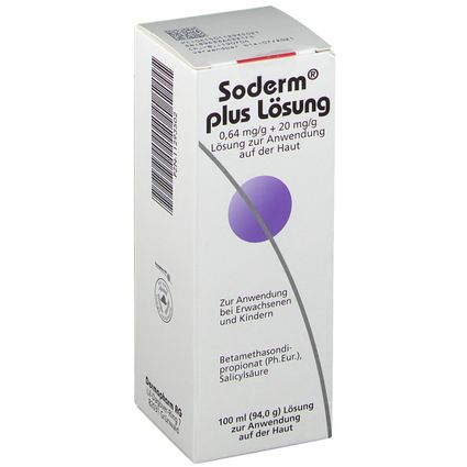 Soderm® Plus Lösung 0,64 mg/g + 20 mg/g 100 ml mit dem E-Rezept kaufen ...