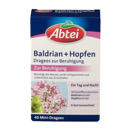 Abtei Baldrian + Hopfen Dragees zur Beruhigung 40 St - Shop Apotheke