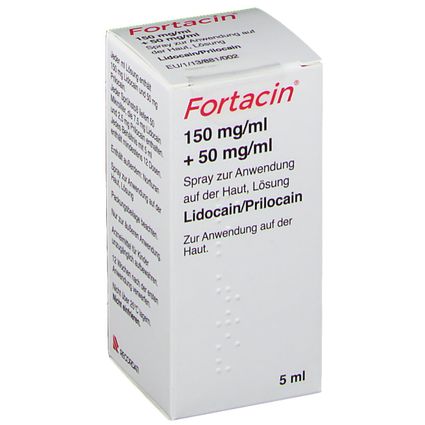 FORTACIN 150 mg/ml + 50 mg/ml Spray z.Anw.a.Hau.Rx 5 ml mit dem E ...