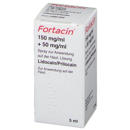 FORTACIN 150 mg/ml + 50 mg/ml Spray z.Anw.a.Hau.Rx 5 ml mit dem E ...