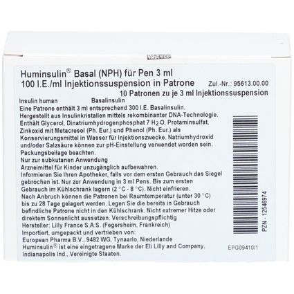 Huminsulin Basal NPH 10x3 ml mit dem E-Rezept kaufen - Shop Apotheke