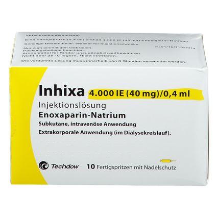 Inhixa 4.000 IE 40 mg/0,4 ml 10 St mit dem E-Rezept kaufen - Shop Apotheke