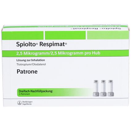 Spiolto® Respimat® Patrone 2,5 µg/2,5 µg pro Hub 3x4 ml mit dem E-Rezept kaufen - Shop Apotheke