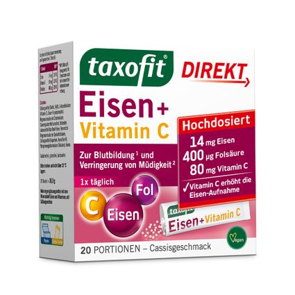 taxofit® Direkt Eisen + Folsäure + Vitamin C 20 St - Shop Apotheke