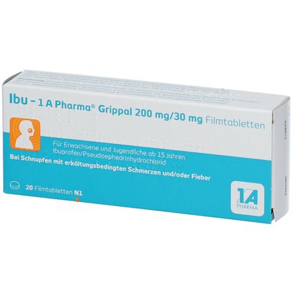 Ibu - 1 A Pharma® Grippal 200 mg/30mg 20 St - Shop Apotheke