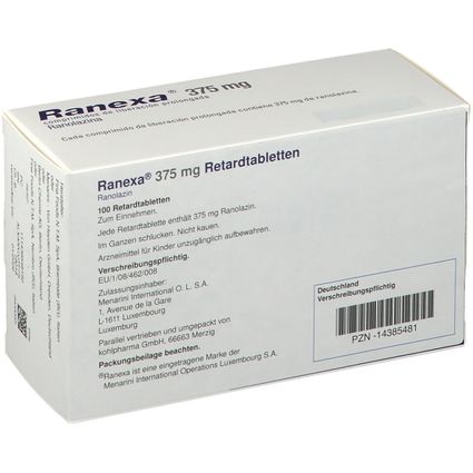 Ranexa 375 mg Retard 100 St mit dem E-Rezept kaufen - Shop Apotheke