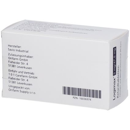 Logimax® 5 mg/47,5 mg Retard 98 St mit dem E-Rezept kaufen - Shop Apotheke