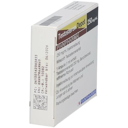 TESTOSTERON Depot PANPHARMA 250 mg/ml Inj.-L.Amp. 5x1 ml mit dem E ...