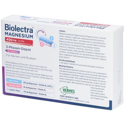 Biolectra® Magnesium 400 mg ultra 3-Phasen-Depot - Jetzt 10% Rabatt mit ...