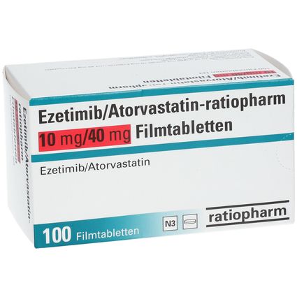Ezetimib/Atorvastatin-ratiopharm® 10 mg/40 mg 100 St mit dem E-Rezept ...