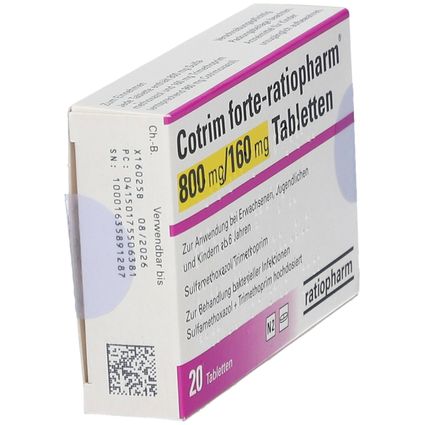 Cotrim forte-ratiopharm® 800 mg/160 mg 20 St mit dem E-Rezept kaufen ...