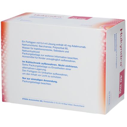 HUKYNDRA 40 mg/0,4 ml Inj.-Lösung im Fertigpen 6x0,4 ml mit dem E ...