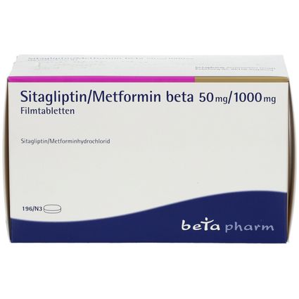 SITAGLIPTIN/Metformin beta 50 mg/1000 mg Filmtabl. 196 St mit dem E-Rezept kaufen - Shop Apotheke